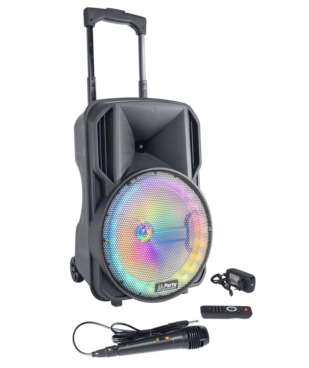 PARTY-10RGB MOBILE LUIDSPREKER MET USB, TF, BLUETOOTH, FM ,MICROFOON